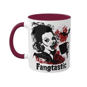 Fangtastic Vampire Mug, Vampire Drinking Blood, Gothic Creepy Spooky ...