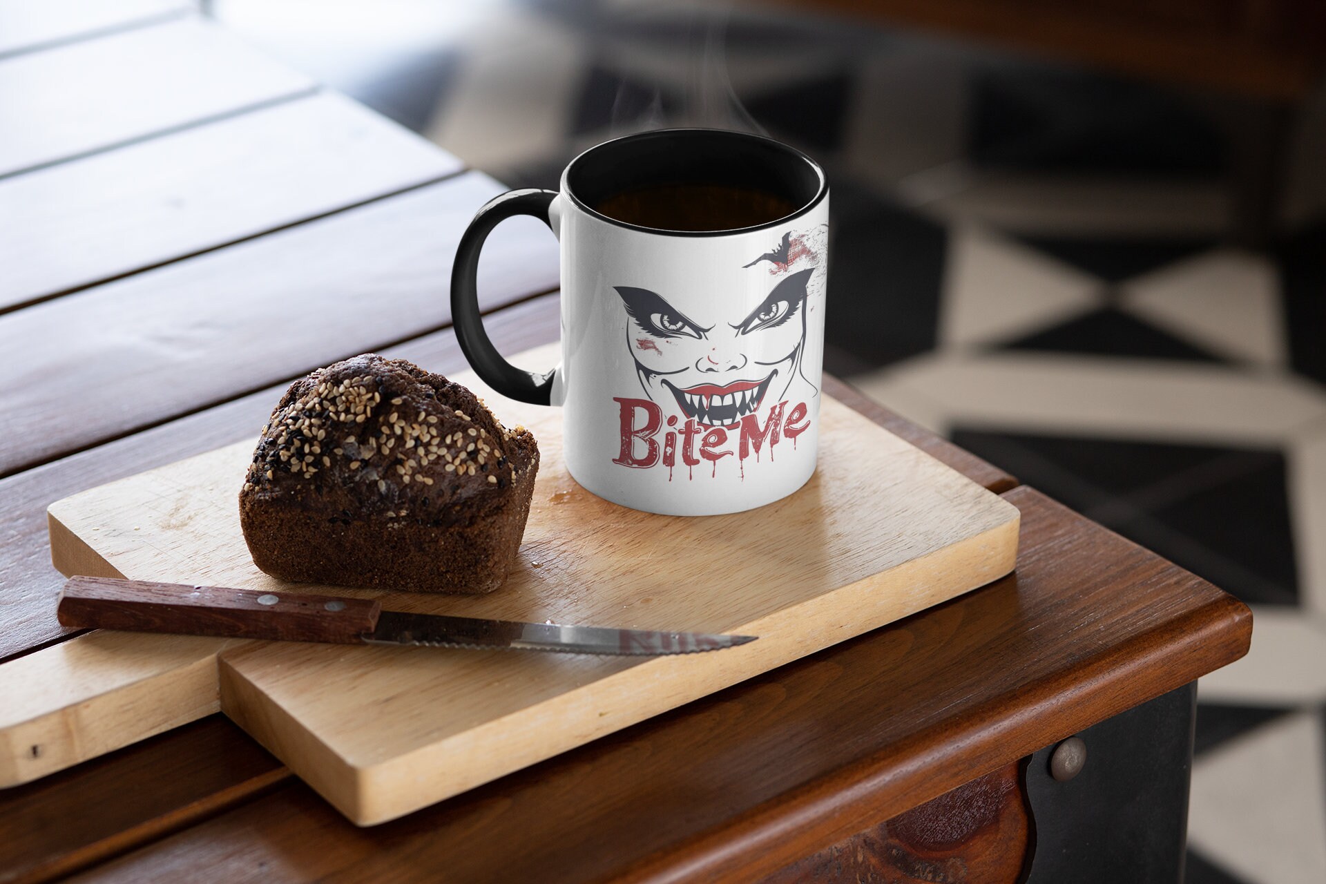 Bite Me Vampire Coffee Mug, Gothic Horror Halloween Cup - Etsy