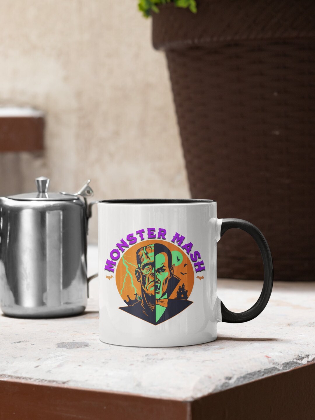 The Monster Mash Frankenstein's Monster Dracula Coffee Mug Classic ...
