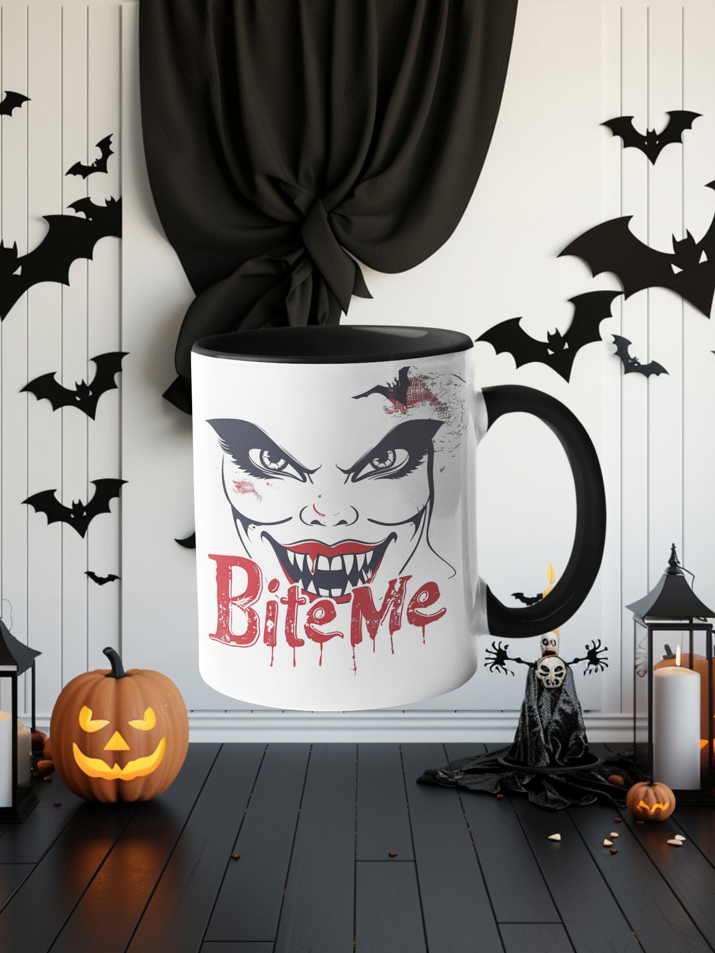 Bite Me Vampire Mug, Spooky Creepy Scary Mug, Vampire Lovers Gift Idea ...