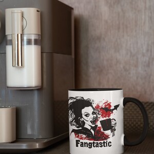 Fangtastic Vampire Mug, Vampire Drinking Blood, Gothic Creepy Spooky ...