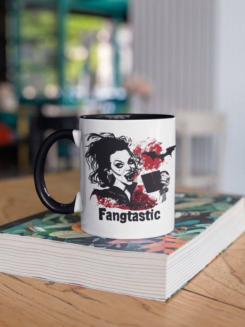 Fangtastic Vampire Mug, Vampire Drinking Blood, Gothic Creepy Spooky ...