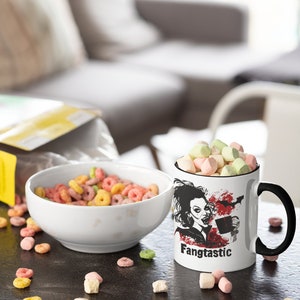 Fangtastic Vampire Mug, Vampire Drinking Blood, Gothic Creepy Spooky ...