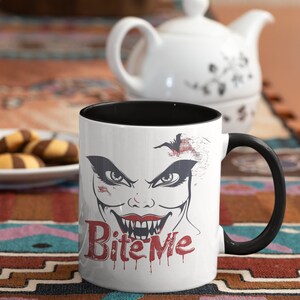 Bite Me Vampire Mug, Spooky Creepy Scary Mug, Vampire Lovers Gift Idea ...