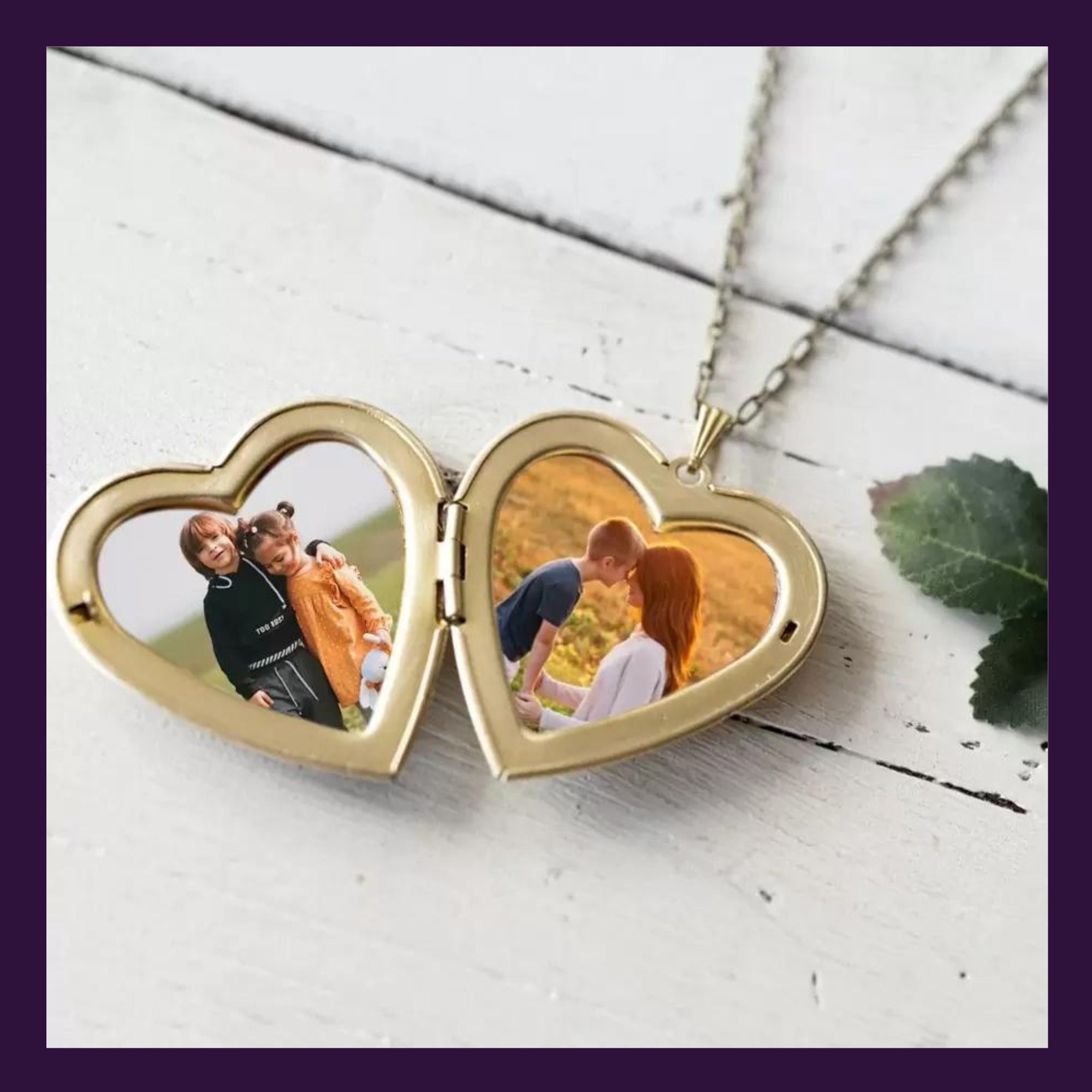 Personalized Purple Heart Locket Necklace With Butterfly - Etsy