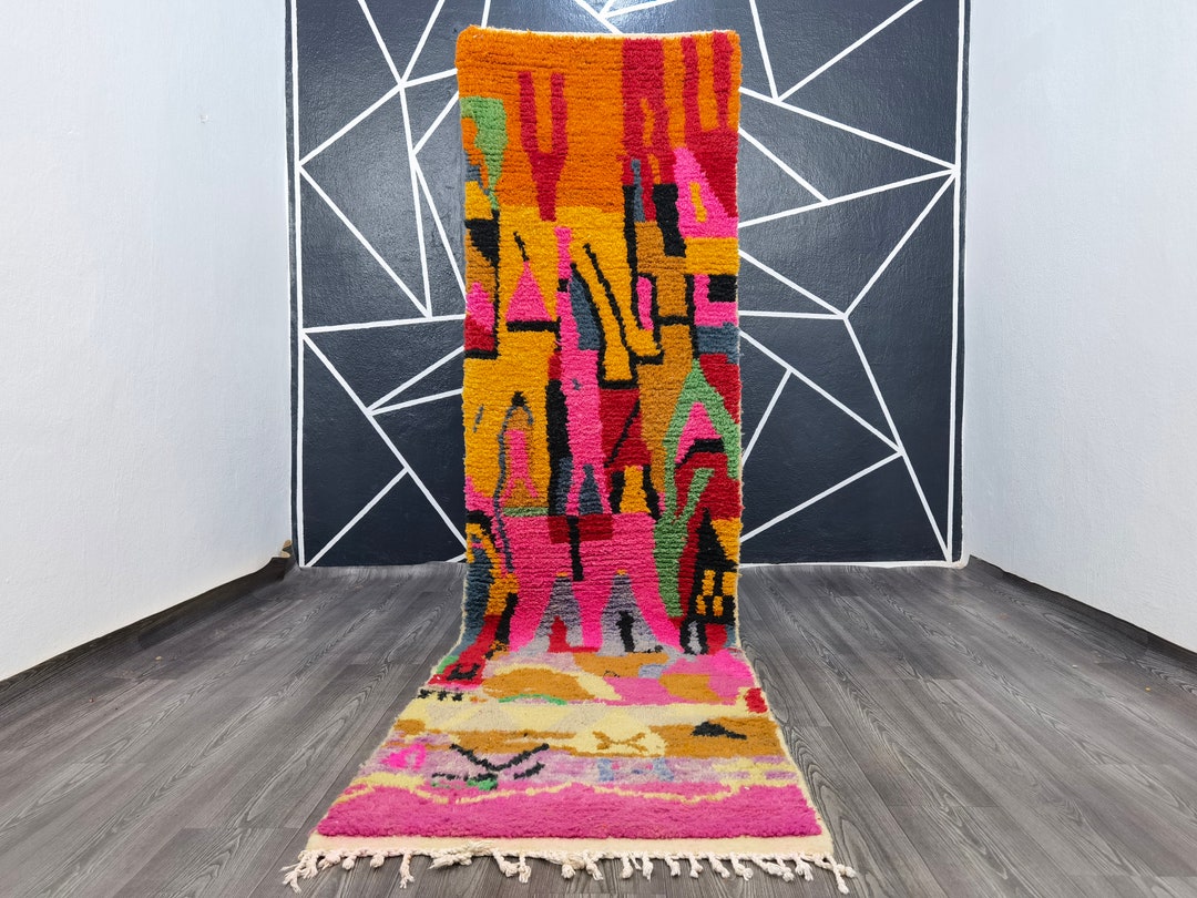 Berber Colorful Runner Rug - Gorgeous Moroccan Runner Rug - Berber ...