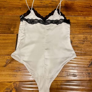 White Satin Bodysuit - Etsy