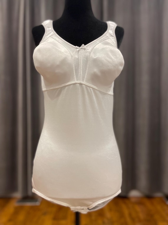 Vintage Playtex White Satin Bodysuit girdle: 40D Shap… - Gem