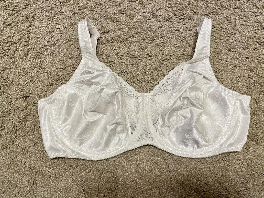 Playtex Secrets 40C White Floral Unlined Full Coverage Bra Bridal ...