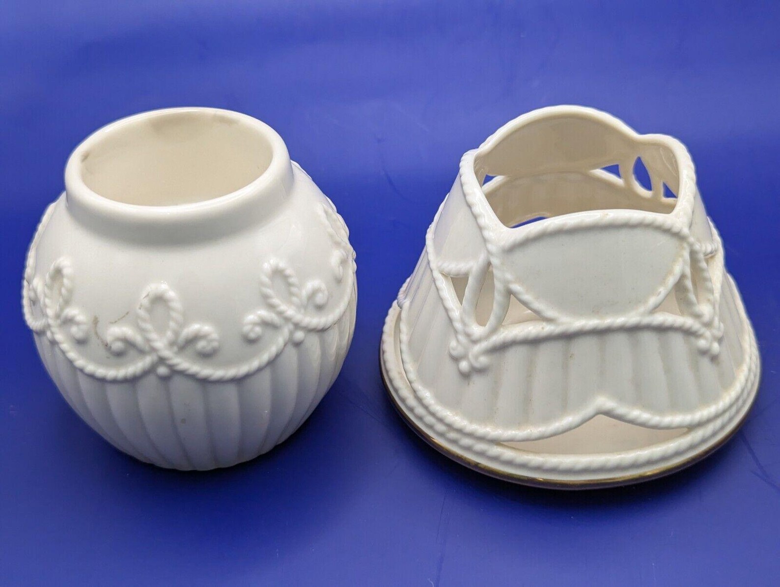 Lenox Fine Porcelain Carved Tea Light Mini Fairy Lamp Pair Set - Etsy