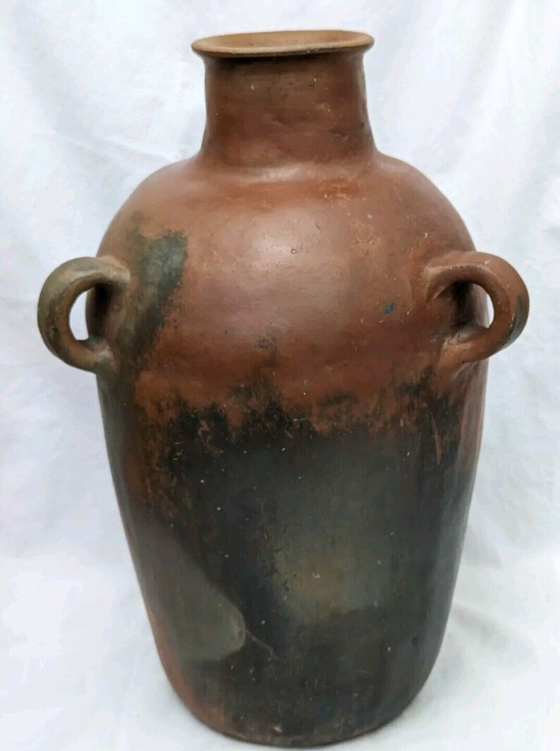 VTG Mexican Pottery Tarahumara OLLA Clay Pot Water Jug 16.5 X 11 3 ...