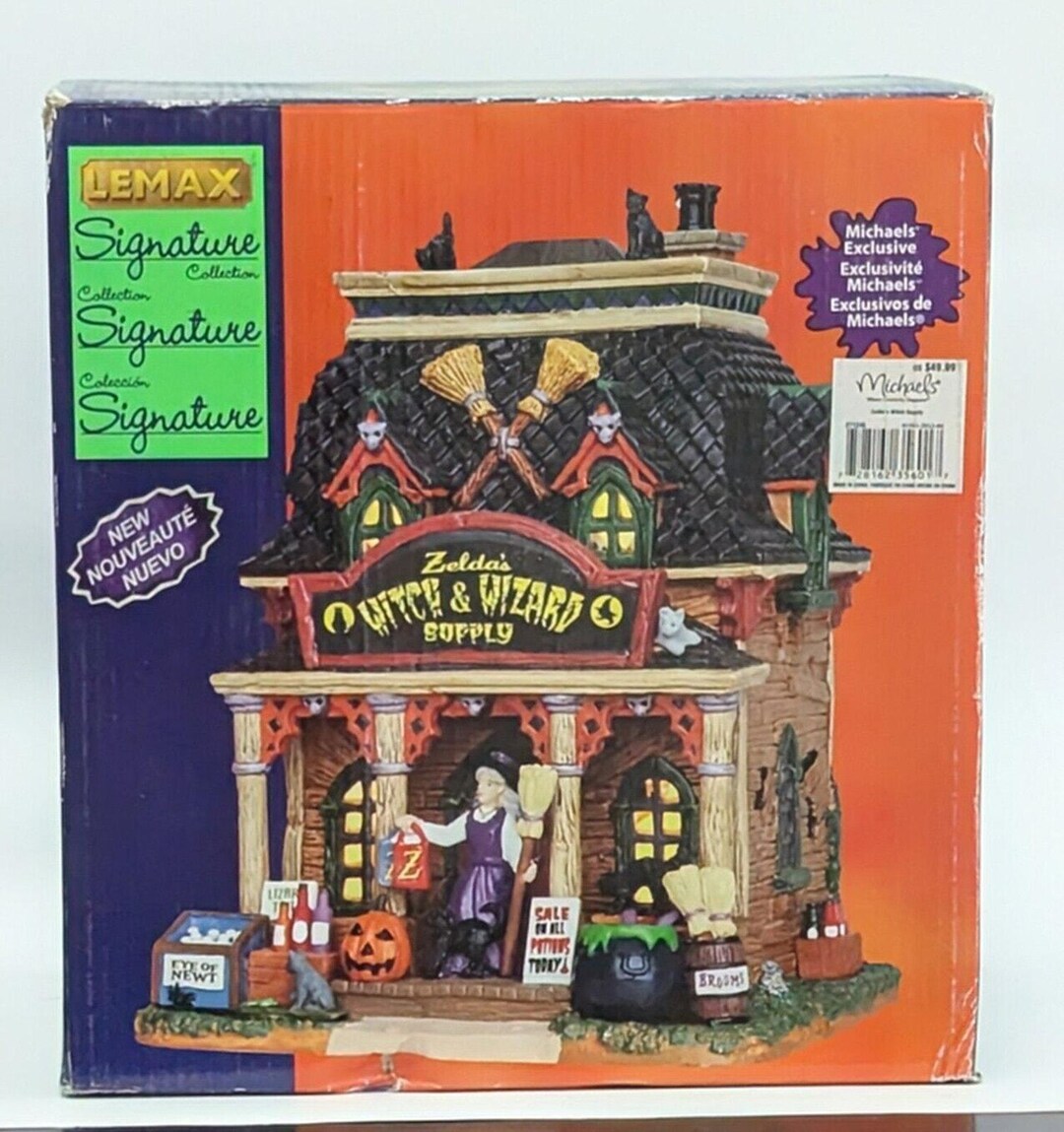Lemax Spooky Town "zelda's Witch & Wizard Supply" Porcelain Lighted ...
