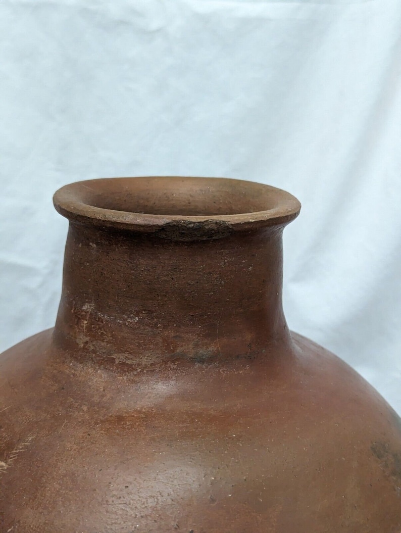 VTG Mexican Pottery Tarahumara OLLA Clay Pot Water Jug 16.5 X 11 3 ...