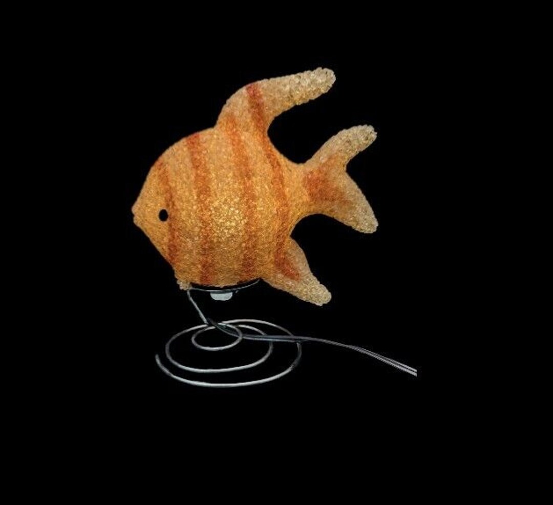 VTG Popcorn Plastic Clown Fish Nightlight Tabletop Motion 8 Tall Yellow ...