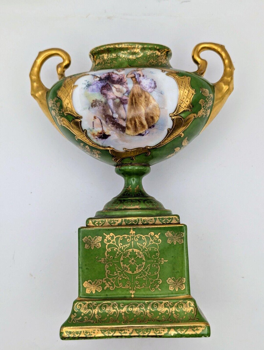 Vintage Royal Vienna Porcelain Austrian Hand Painted URN Pedestal Vass ...