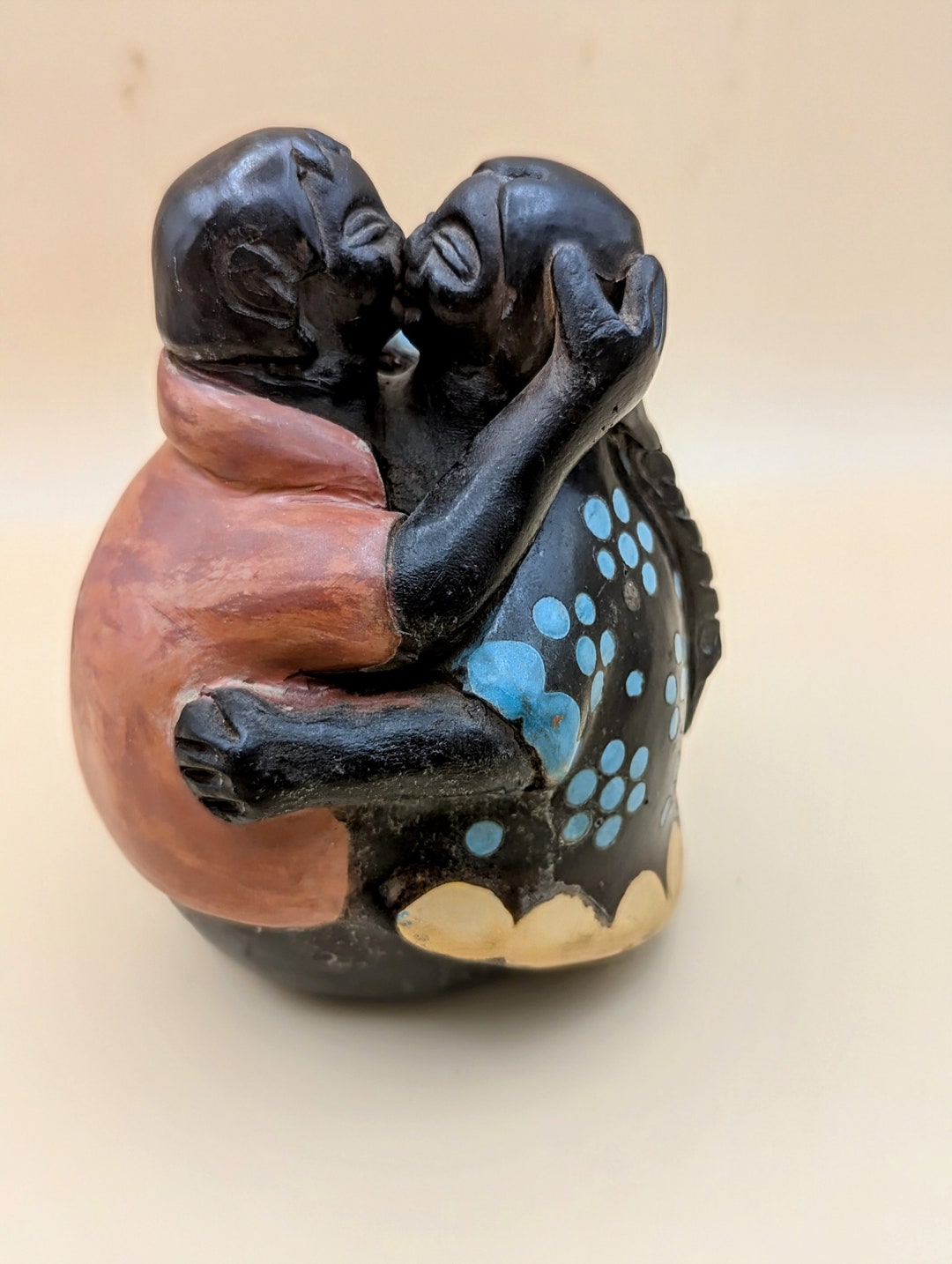 Peruvian Chulucanas Carved Hugging Couple Peru Folk Art Terra Cotta ...