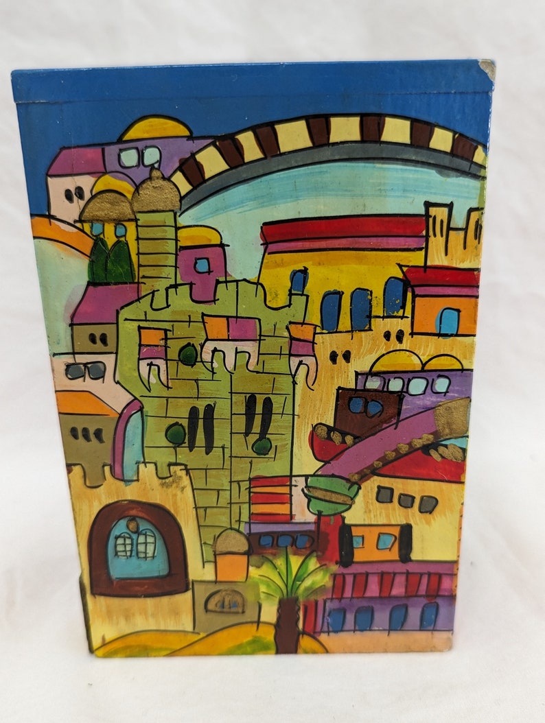 Yair Emanuel Rectangular Tzedakah charity Box Jerusalem Wood Wooden ...