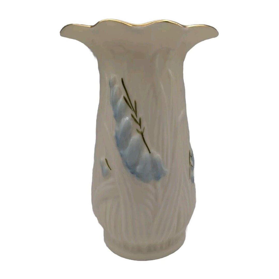 Vintage BELLEEK 7th Gold Brown Mark Bone Ireland Lily of the Valley 6 ...