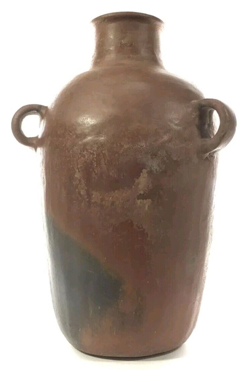 VTG Mexican Pottery Tarahumara OLLA Clay Pot Water Jug 16.5 X 11 3 ...