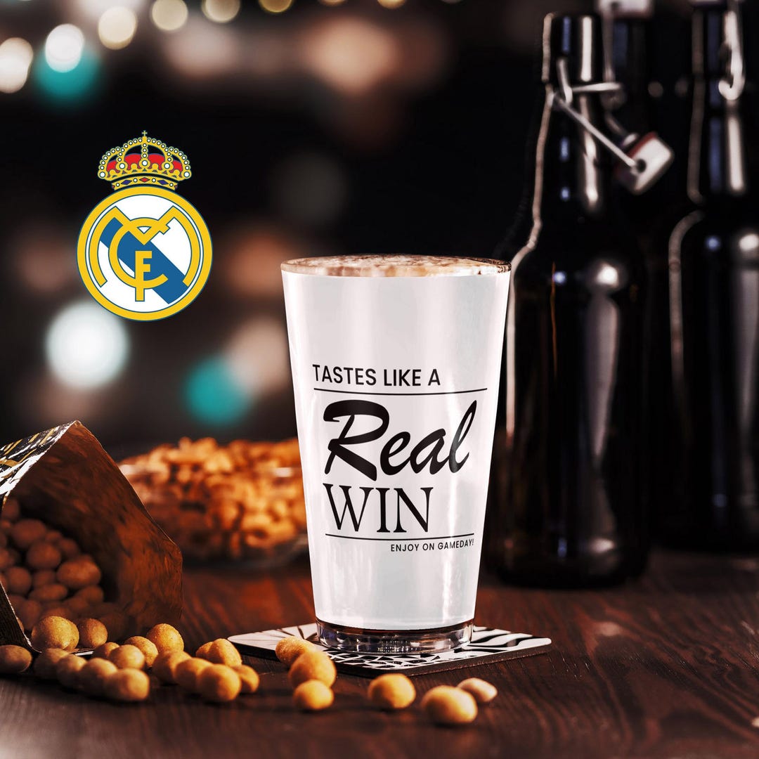 Real Madrid Beer Glass Pint Shaker, Gift Idea for Football Supporters ...