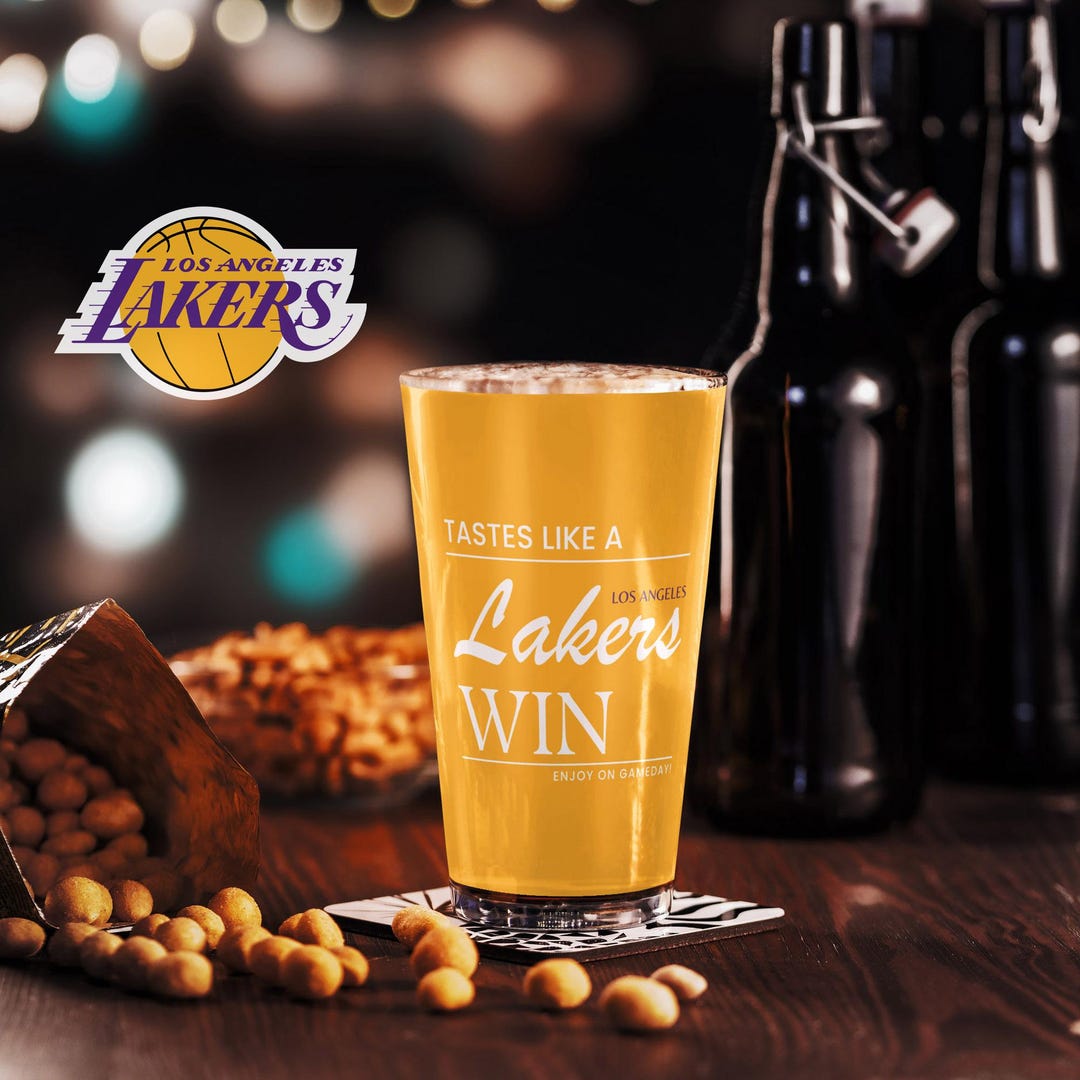 Los Angeles Lakers Beer Glass Pint Shaker, Gift Idea for NBA Basketball Supporters and LA Lakers ...