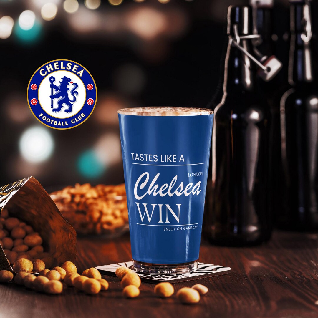 Chelsea FC Beer Glass Pint Shaker, Gift Idea for Football Supporters ...