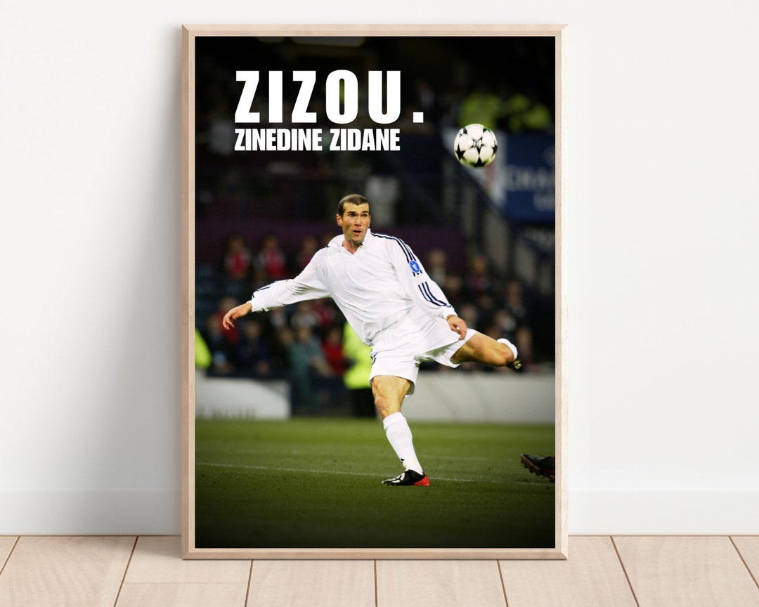 Zinedine Zidane Poster Real Madrid Poster Real Madrid Wall Art Zidane ...