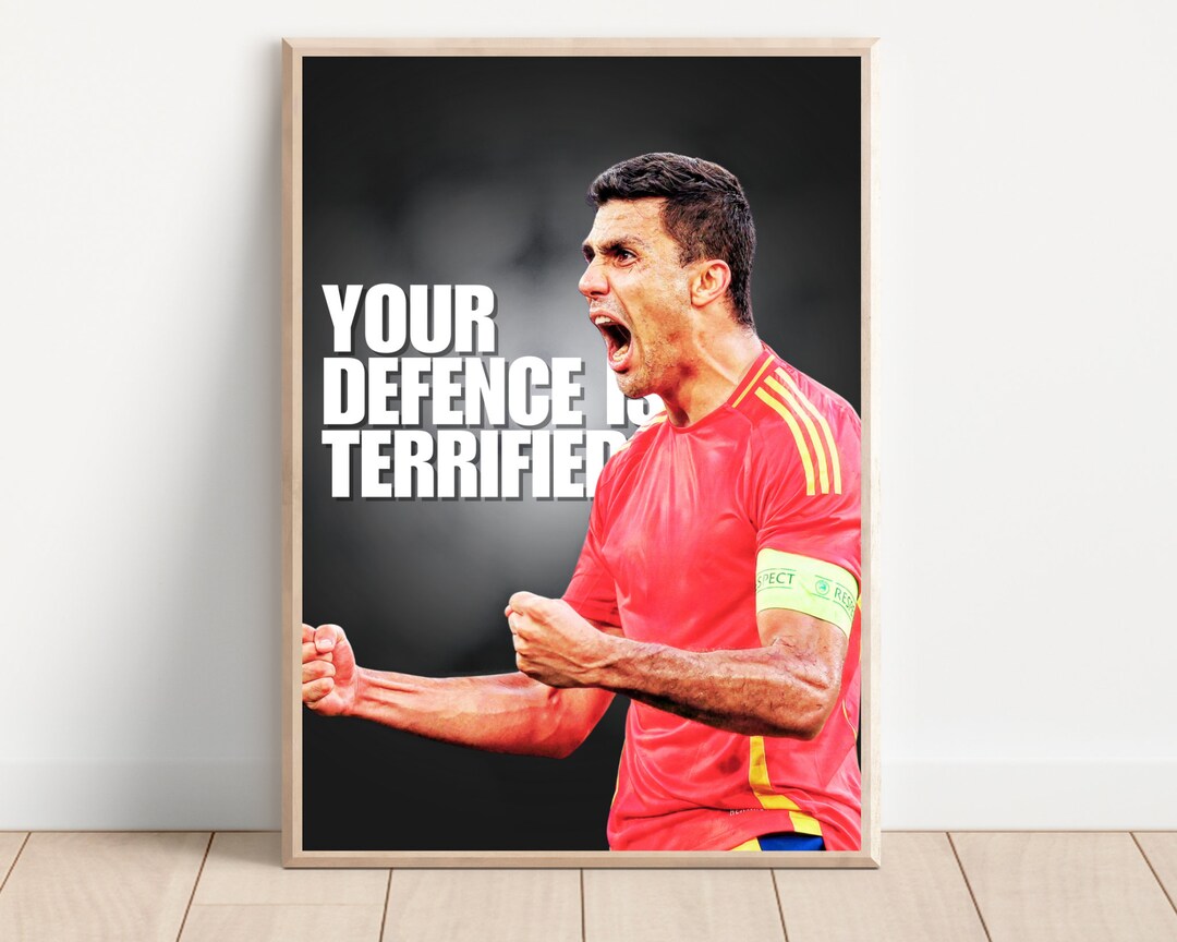 Rodri Poster Spain Poster Euro 2024 Trophy Rodri Manchester City Poster ...