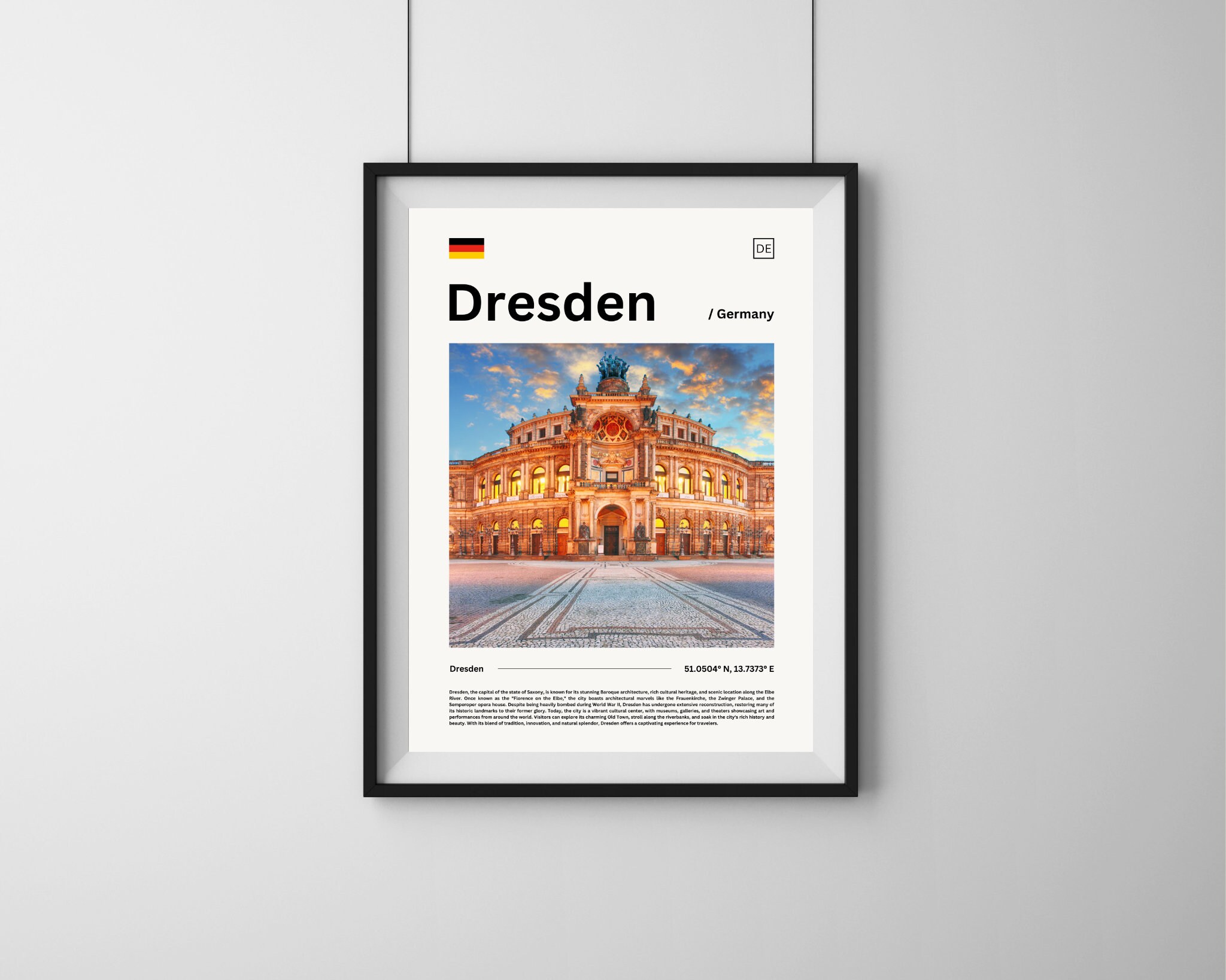 Dresden Poster City Poster Germany Poster City Wall Art Dresden Travel ...