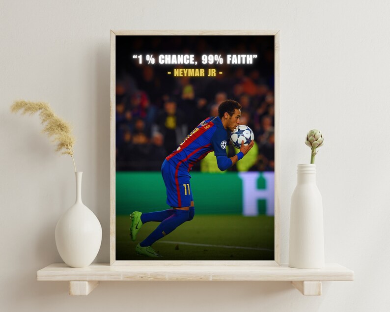 Neymar Poster FC Barcelona Poster Neymar Wall Art Barcelona Wall Art ...