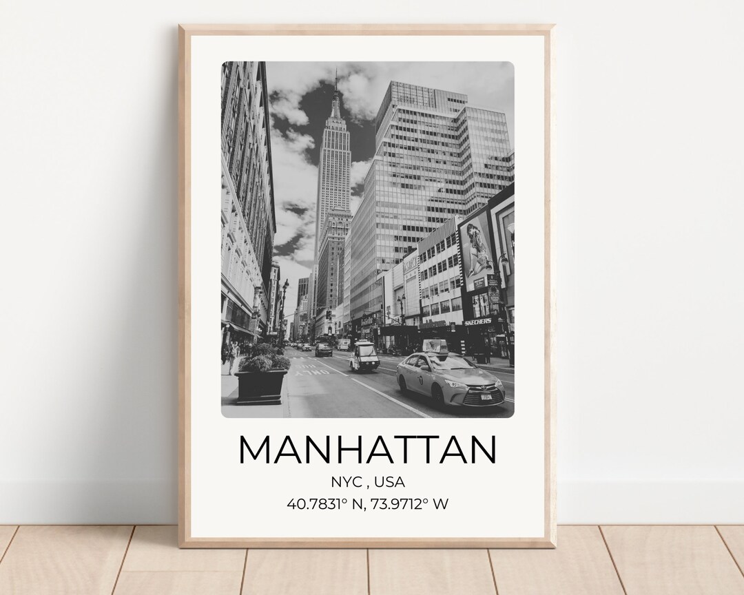 Newyork Poster Manhattan Decoration Gift-for Traveller Newyorker Gift ...