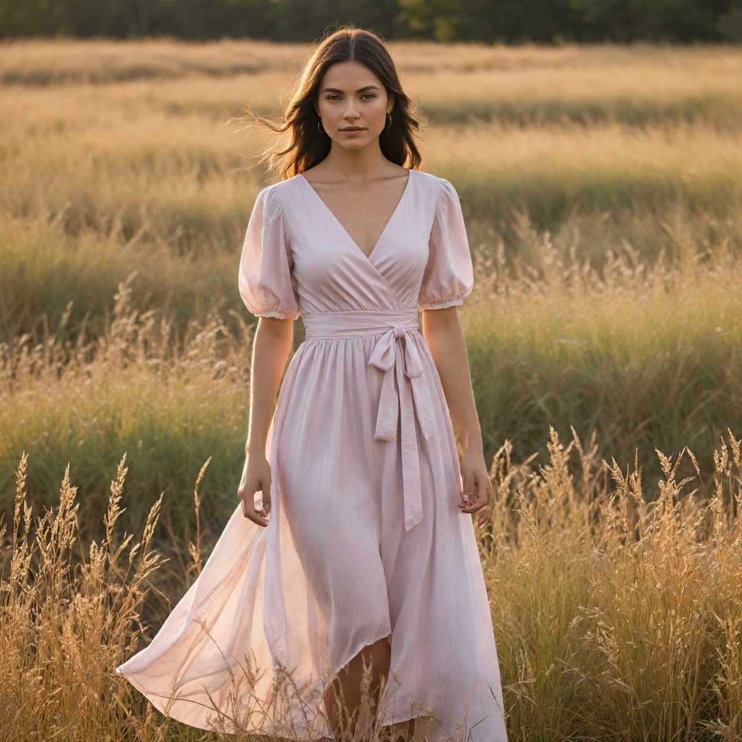 Women's Blush Pink Medieval Dress Renaissance V-neck Dress Puffy ...