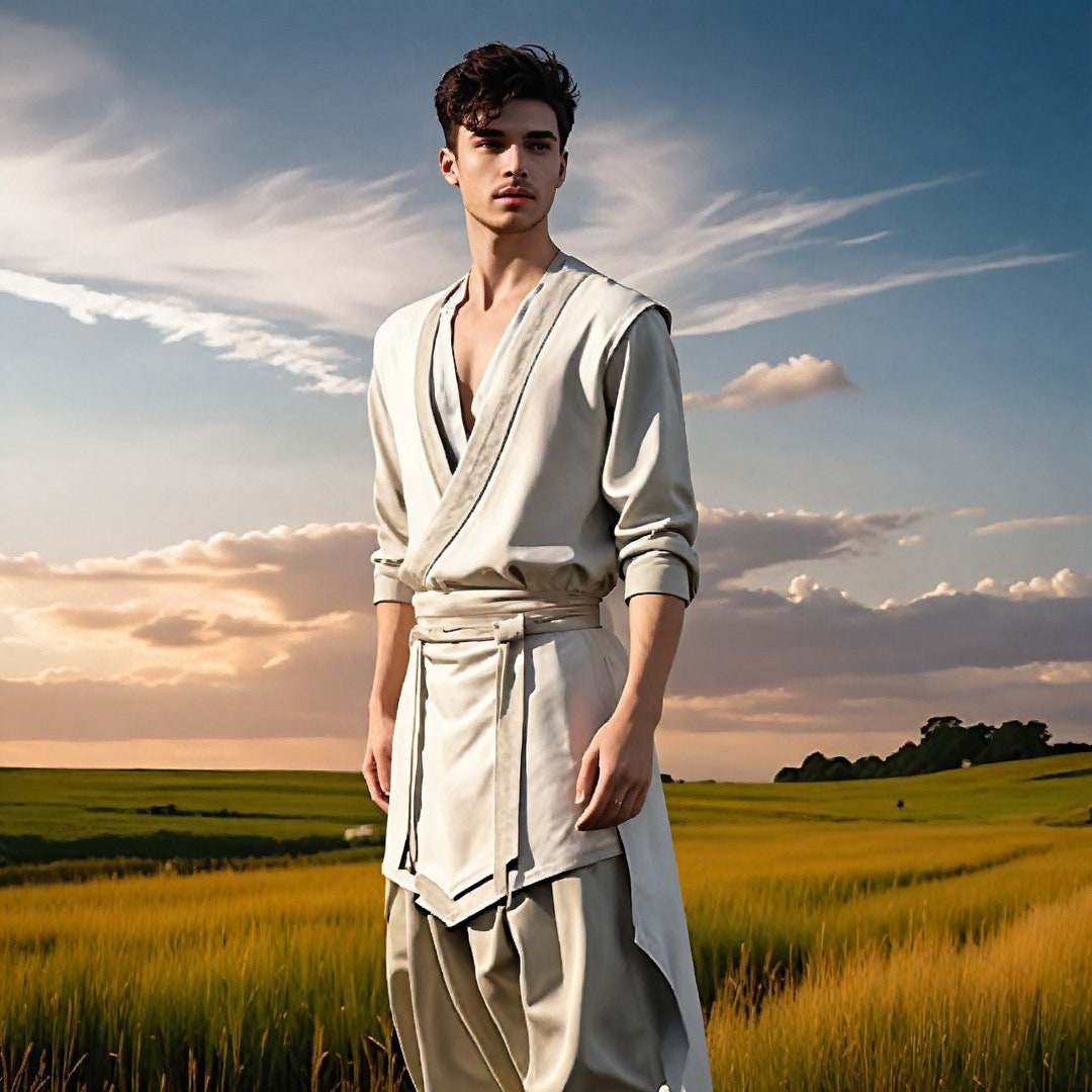 Medieval Tunic Robe for Men's Men's White Warrior Tunic Renaissance ...