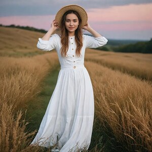 Medieval Maxi Dress for Women's Minimalist Cottage Core Dress for Her ...