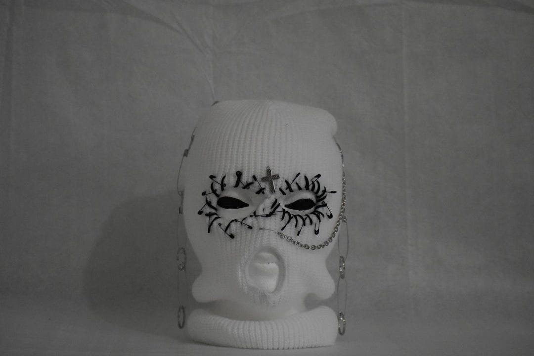 White Chain Ski Mask - Etsy