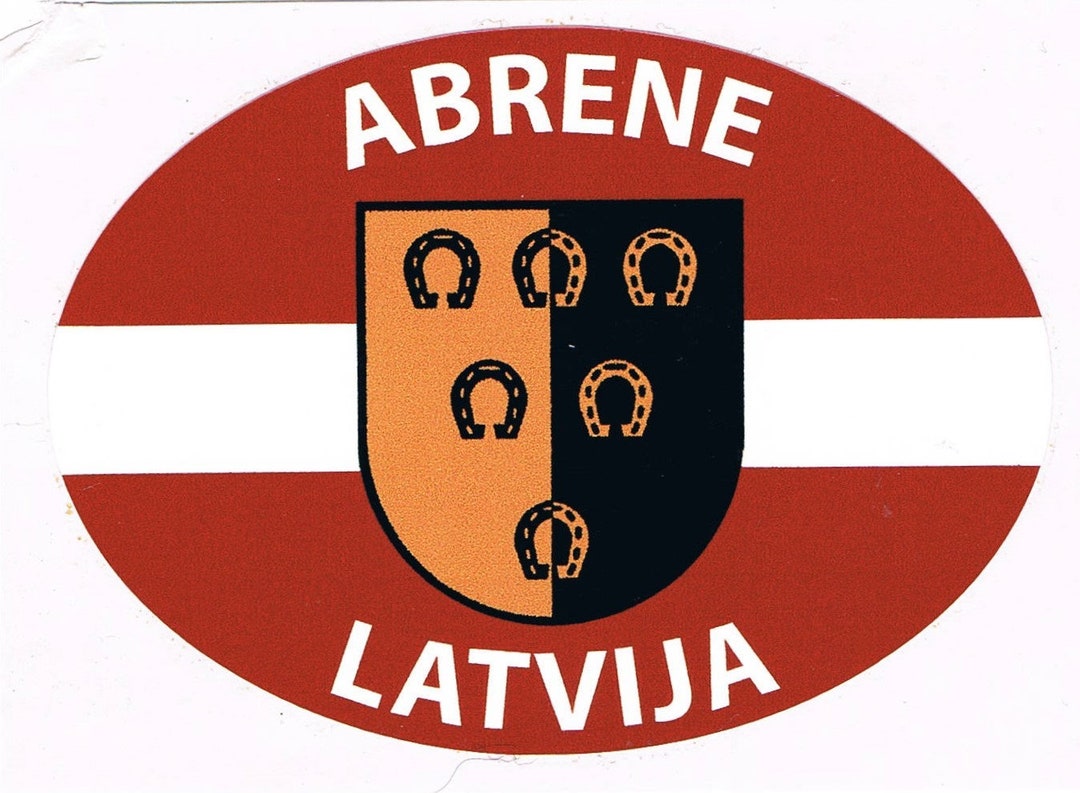 Abrene, LATVIJA / LATVIA 4x3 Inch Oval Coat of Arms Decal With Latvia ...