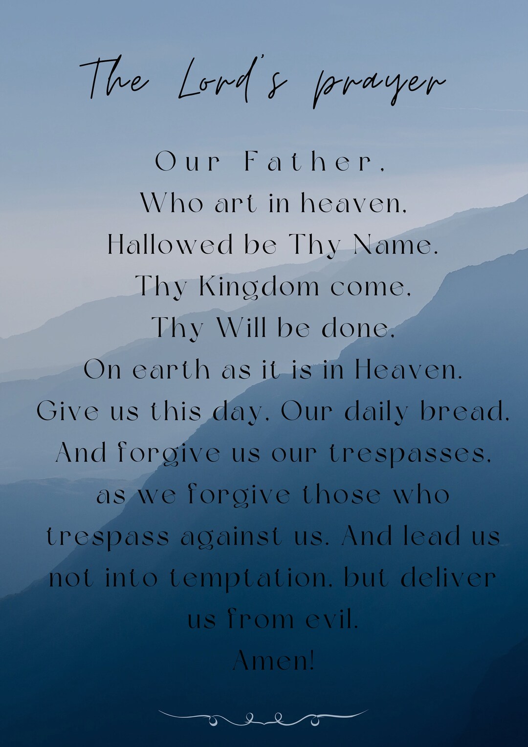 The Lord's Prayer | Wall Art | Bible Verse Wall Art | Printable - Etsy
