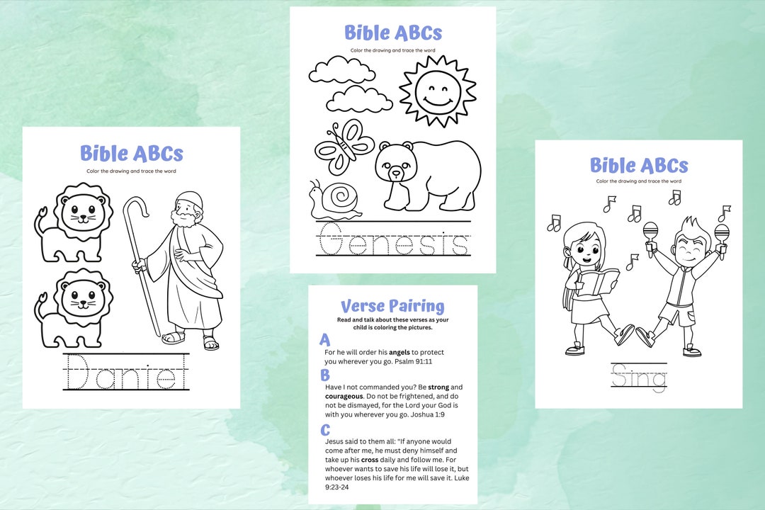 Bible Abcs Coloring Printable - Etsy