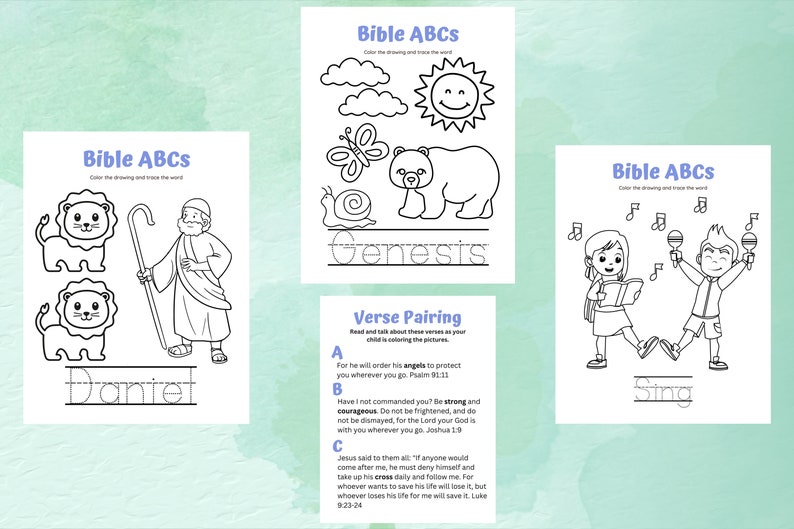 Bible Abcs Coloring Printable - Etsy