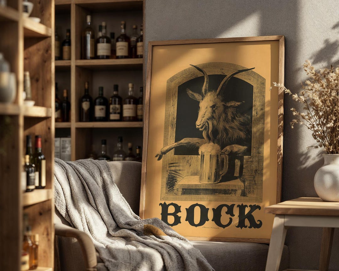 Vintage Bock Beer Poster Digital Download | Goat With Beer Mug ...