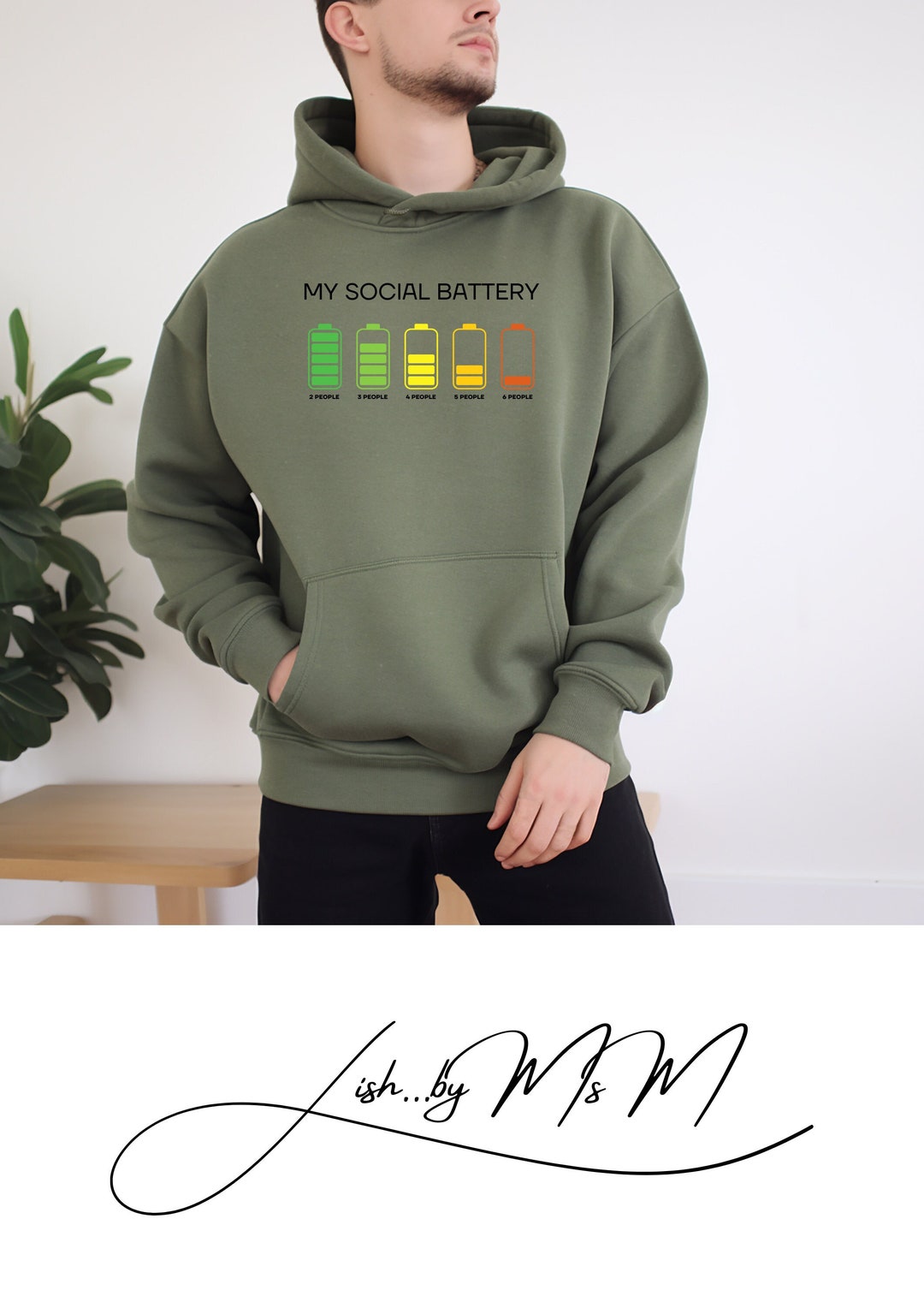 Hoodie for Introverts: My Social Battery Graphic Hoodie, Cozy and Warm ...