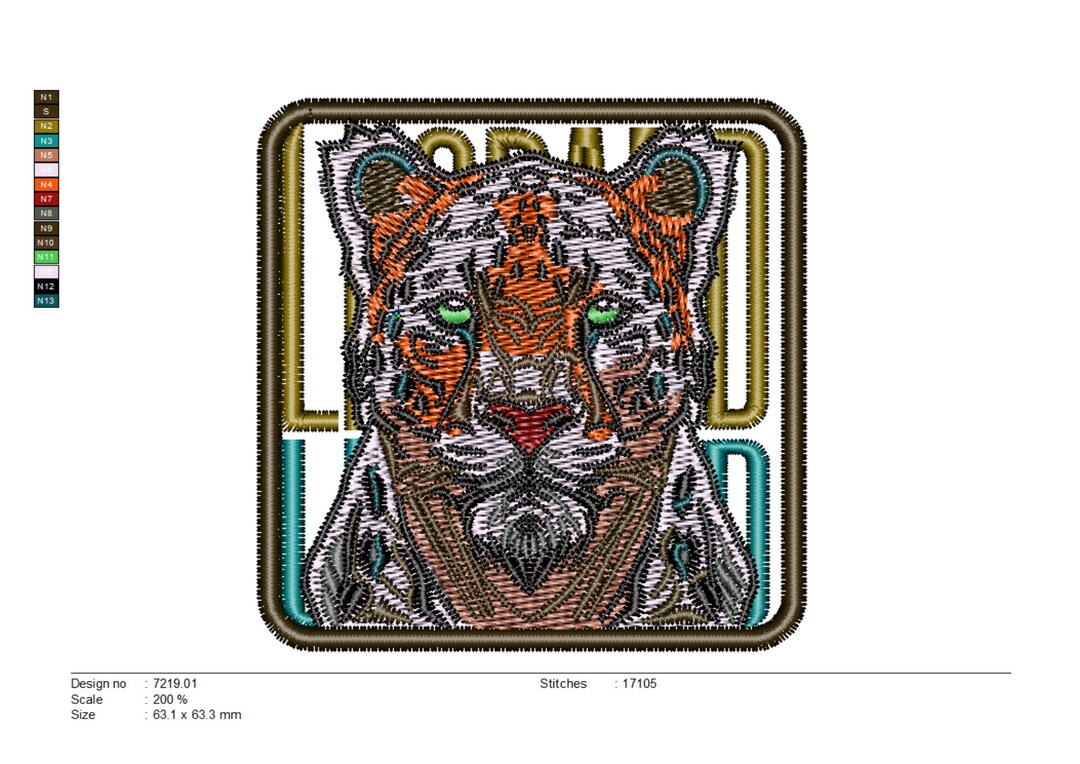 Leopard Embroidery - Etsy