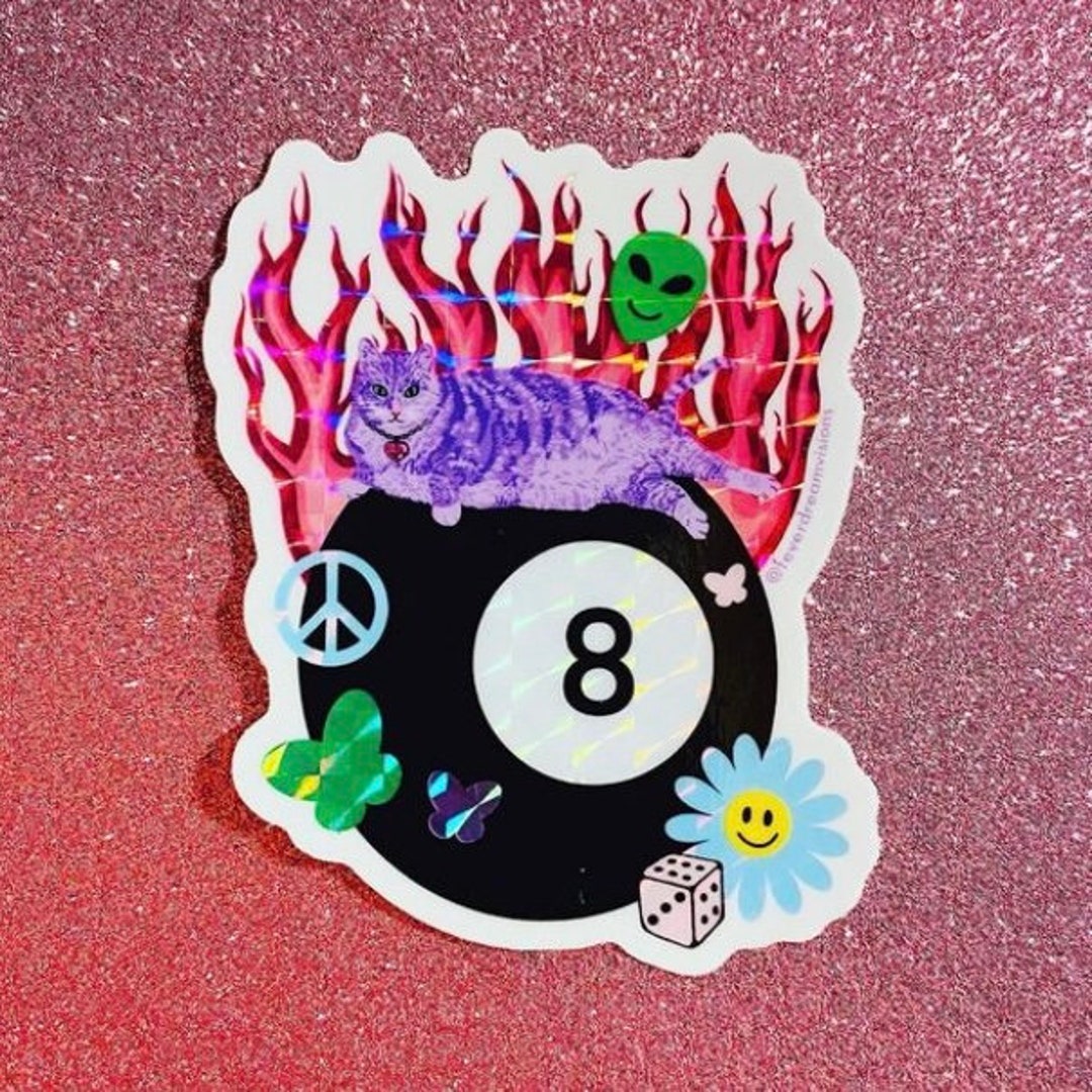Ultimate Y2K Vinyl Cat Sticker - Etsy