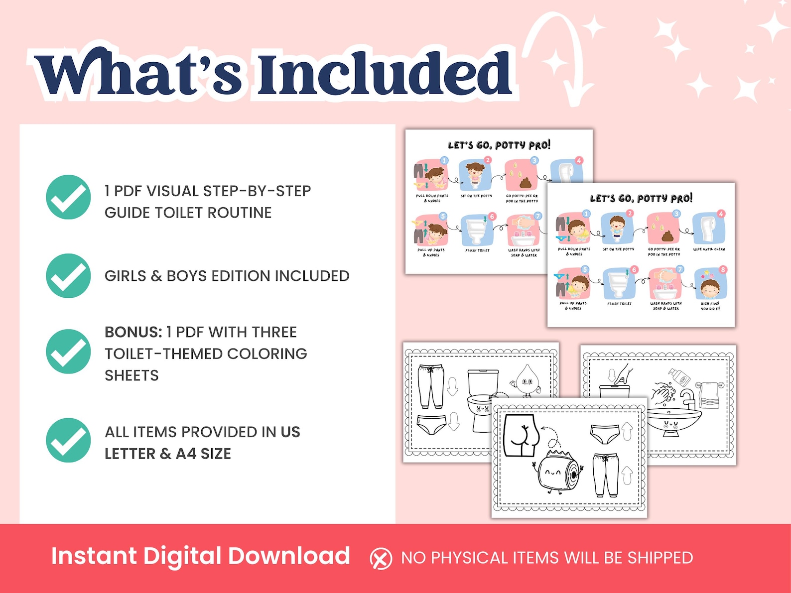 Toilet Training Visual Routine Potty Time for Kids Bathroom Routine ...