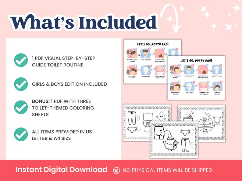 Toilet Training Visual Routine Potty Time for Kids Bathroom Routine ...