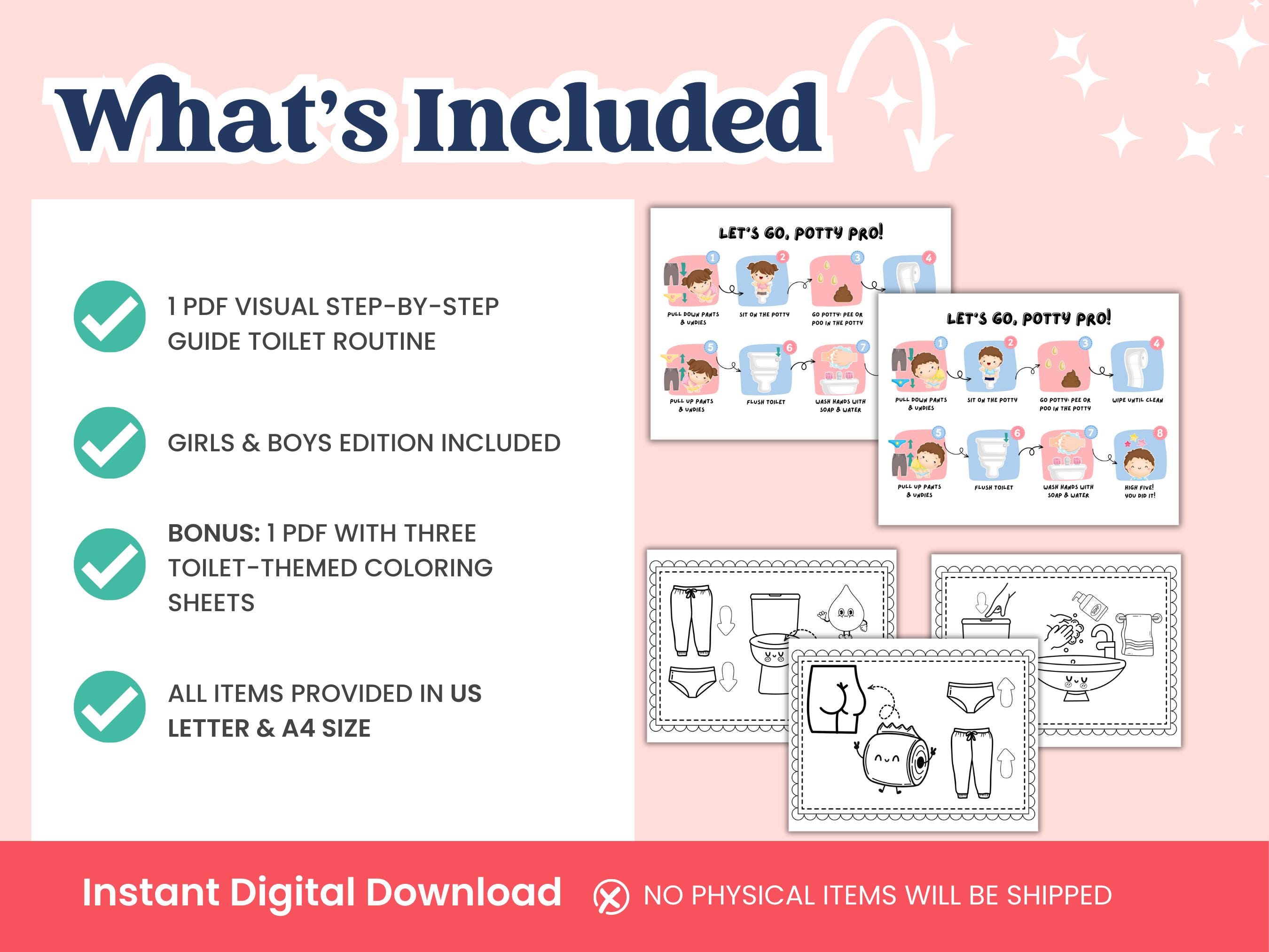 Toilet Training Visual Routine Potty Time for Kids Bathroom Routine ...