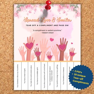 Compliment Cards Tear off Flyer, Words of Affirmation, Affirmation Card ...