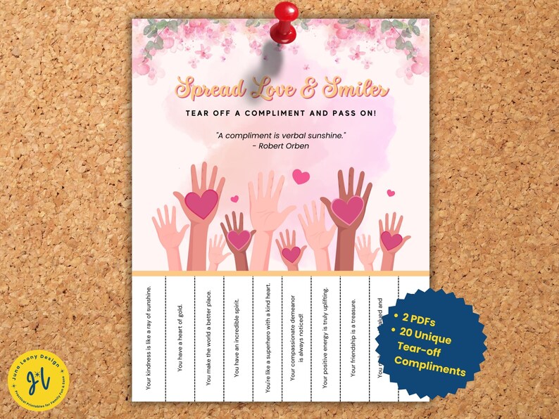 Compliment Cards Tear off Flyer, Words of Affirmation, Affirmation Card ...