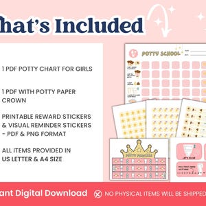 Potty Training Chart for Girls Printable Toddler Reward Sticker Chart ...