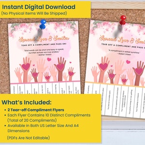 Compliment Cards Tear off Flyer, Words of Affirmation, Affirmation Card ...